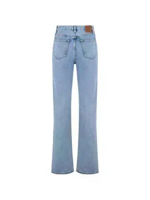 TOTEME Logo-patch Straight-leg Jeans - Blue