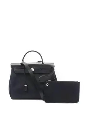 Hermès 2023 Military Toile And Vache Hunter Herbag Zip 31 Satchel - Black