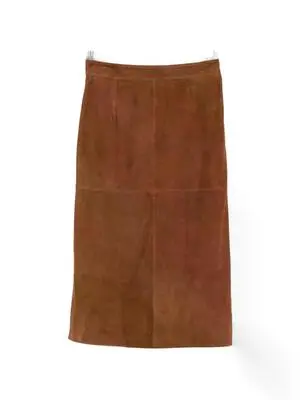 Marella Suede Midi Skirt - Brown