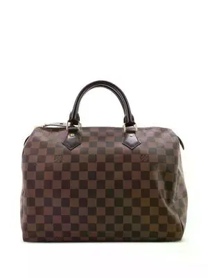 LOUIS VUITTON Speedy Handbag Damier 30 Satchel - Brown