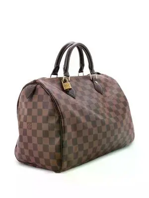 LOUIS VUITTON Speedy Handbag Damier 30 Satchel - Brown