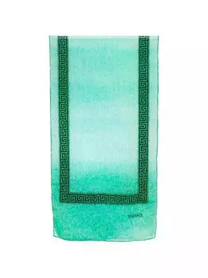 Versace 2000s Greca-print Scarf - Green