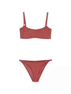 Hunza G Crinkled-finish Ring-detail Bikini - Pink