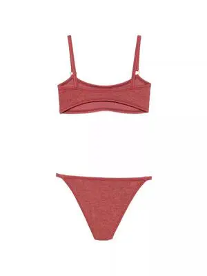 Hunza G Crinkled-finish Ring-detail Bikini - Pink