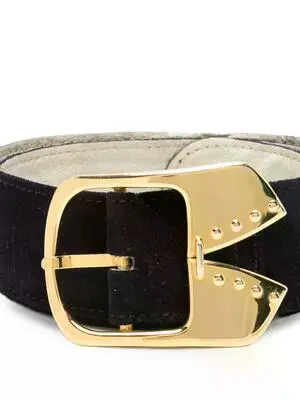 FERRAGAMO 1970s Buckle Suede Belt - Purple