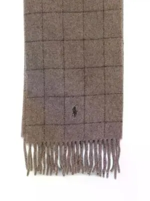 Polo Ralph Lauren Windowpane-check Fringed Scarf