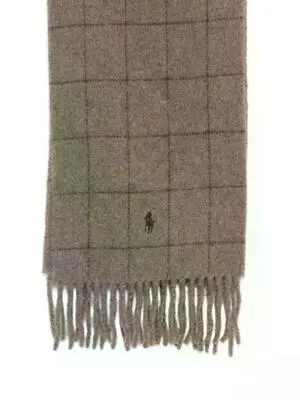 Polo Ralph Lauren Windowpane-check Fringed Scarf