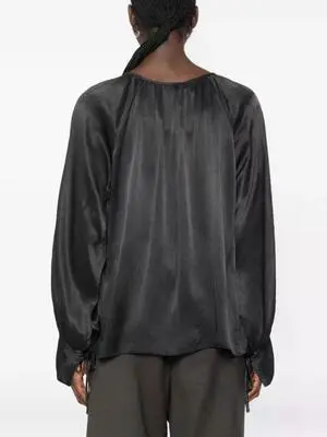 Dixie Satin-finish Tie-cuff Top
