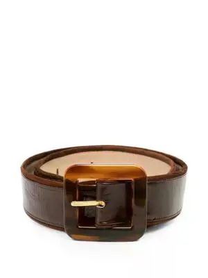 FERRAGAMO 1970s Tortoiseshell-effect Buckle Belt - Brown