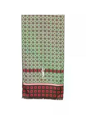 Saint Laurent 1990s Geometric-print Scarf - Brown
