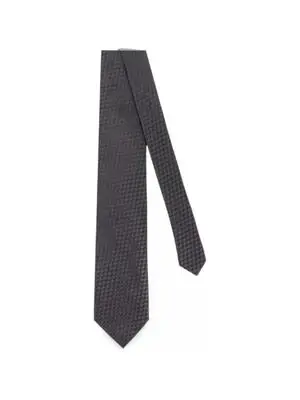 TOM FORD Geometric-pattern Silk Tie - Black