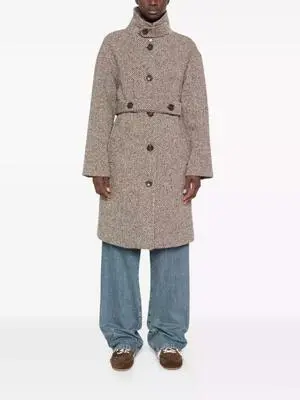 Liu Jo Herringbone Pattern Belted Coat