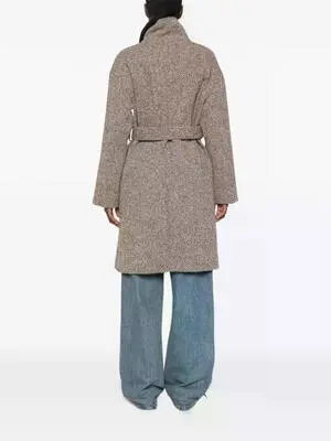 Liu Jo Herringbone Pattern Belted Coat