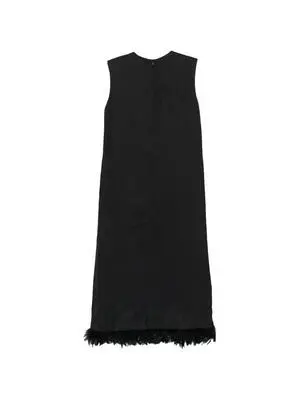 Plan C Feather-trim Sleeveless Maxi Dress