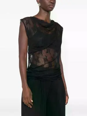 Imperial Draped Lace Blouse