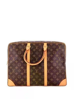 LOUIS VUITTON Porte-documents Voyage Briefcase Monogram Canvas Business Bag - Brown