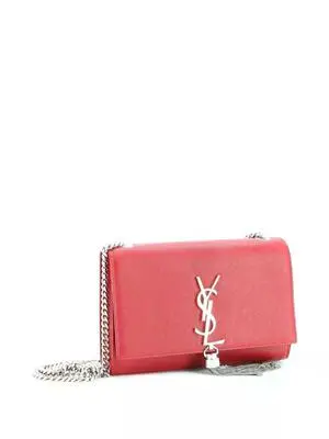 Saint Laurent Classic Monogram Tassel Grainy Leather Small Crossbody Bag