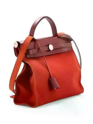 Hermès Herbag Zip Leather And Toile 31 Shoulder Bag