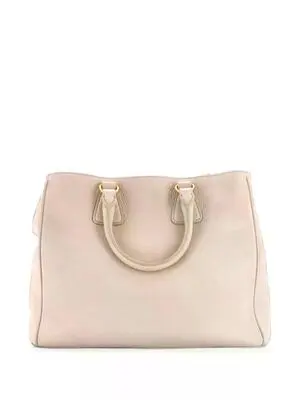 Prada Convertible Shopper Vitello Daino Large Tote Bag - White