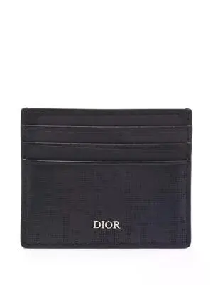 Dior 2023 Galaxy Oblique Perforated Card Holder - Black