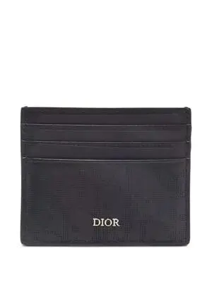 Dior 2023 Galaxy Oblique Perforated Card Holder - Black