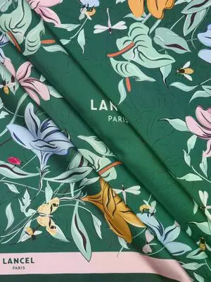 LANCEL Floral-print Silk Scarf