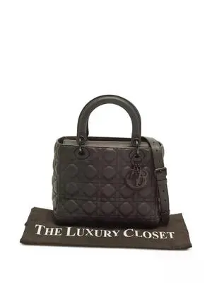 Dior Medium Cannage Lady Tote Bag - Black