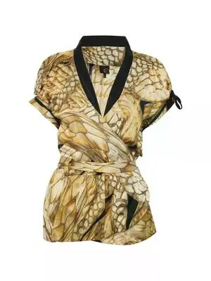 Just Cavalli Printed Wrap Blouse - Neutrals