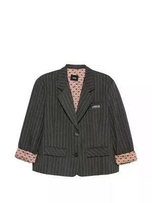 Dixie Pinstripe Print Crystal-embellished Jacket