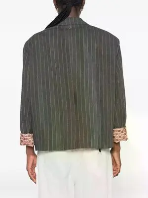 Dixie Pinstripe Print Crystal-embellished Jacket