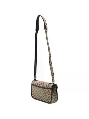 GHERARDINI Monogram-print Logo-buckle Shoulder Bag - Neutrals