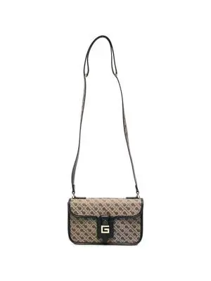 GHERARDINI Monogram-print Logo-buckle Shoulder Bag - Neutrals