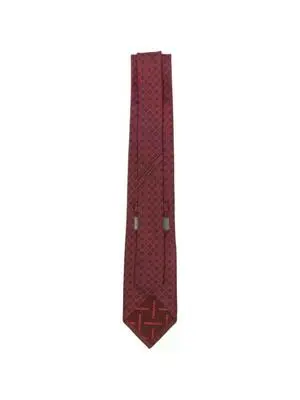 FERRAGAMO Geometric-print Tie - Red