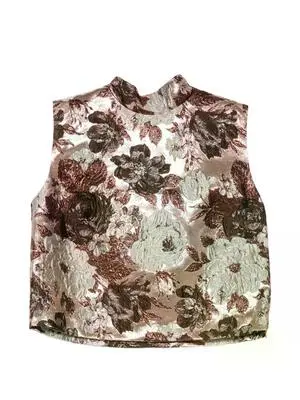 ELIE SAAB Elie Saab Floral Brocade Sleeveless Top