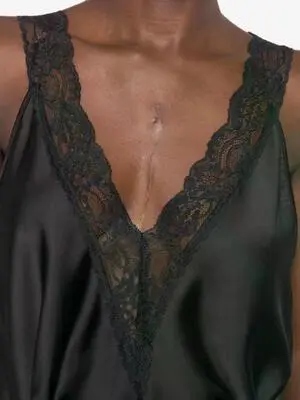 Imperial Lace-trim Camisole Top - Black