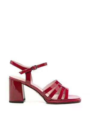 SERGIO MORETTI FIRENZE Patent-finish Strappy Sandals - Red