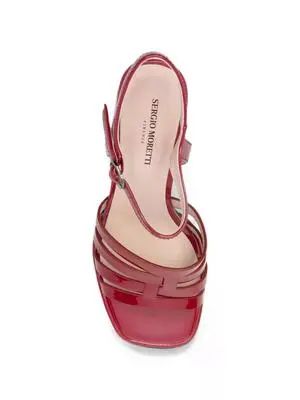 SERGIO MORETTI FIRENZE Patent-finish Strappy Sandals