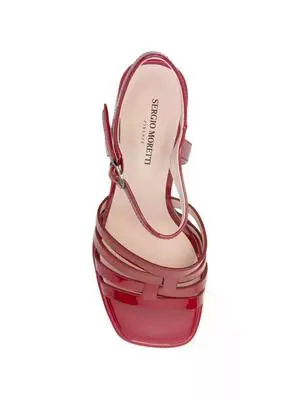 SERGIO MORETTI FIRENZE Patent-finish Strappy Sandals - Red