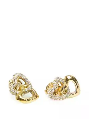 Guess Love Bites Crystal-embellished Heart Earrings - Gold