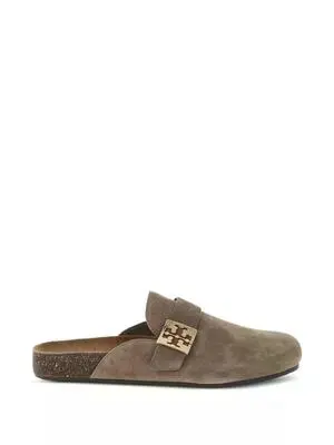 Tory Burch Logo-buckle Suede Mules