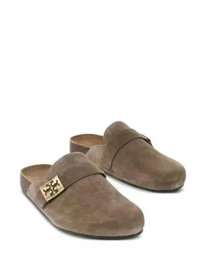 Tory Burch Logo-buckle Suede Mules