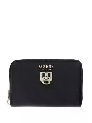 Guess Bianca Logo-plaque Zip-around Wallet - Black