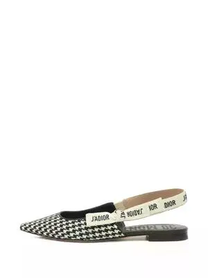 Dior J'adior Houndstooth Slingback Flat Pumps