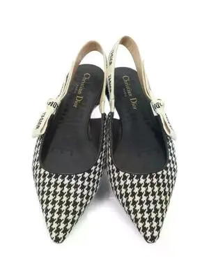 Dior J'adior Houndstooth Slingback Flat Pumps
