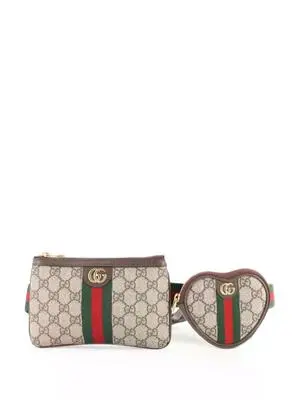 Gucci Ophidia Heart Utility Double Gg Coated Canvas Belt Bag - Brown