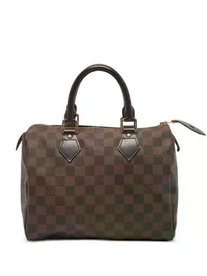 LOUIS VUITTON Speedy Damier Ebene Tote Bag - Brown