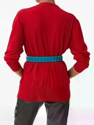 Versace Embroidered Wool Knit Cardigan