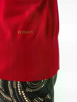 Versace Embroidered Wool Knit Cardigan