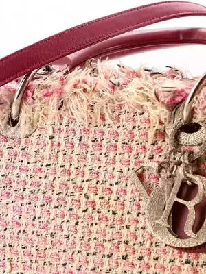 Dior Medium Lady Satchel Tweed Bag - Pink