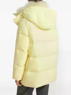 YVES SALOMON A-line Shearling-trim Coat